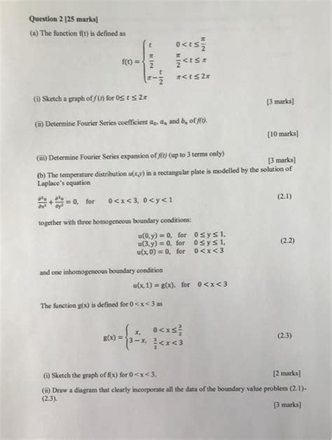 solved question 2 [25 marks a the function f t is