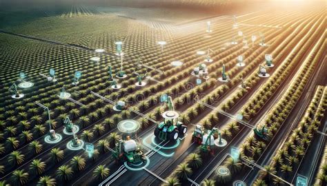 Smart Agriculture Digital Monitoring In Palm Oil Plantation Stock Illustration Illustration