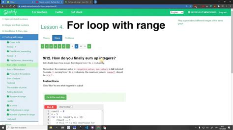 For Loop With Range 1 YouTube