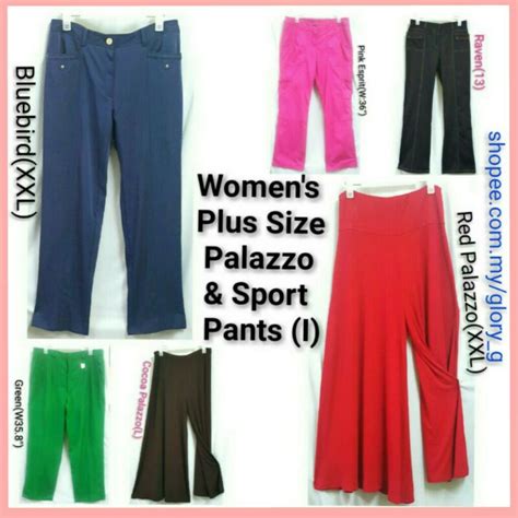Womens Plus Size Palazzo And Sport Pants1 Shopee Malaysia