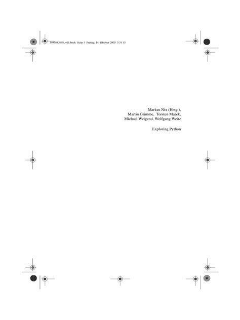 Markus Nix Exploring Python 2005 Entwickler Pdf Pdf
