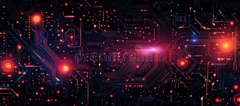 Futuristic Circuitry Abstract Technology Background With Glowing Lines And Data Flow In Cyber