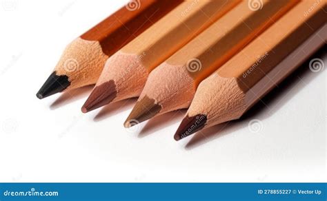 A Set Of Wooden Drawing Pencils Close Up Generative Ai Stock Illustration Illustration Of
