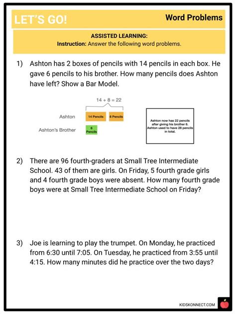 Operations And Algebraic Thinking Word Problems Ccss 4oa3 Worksheets