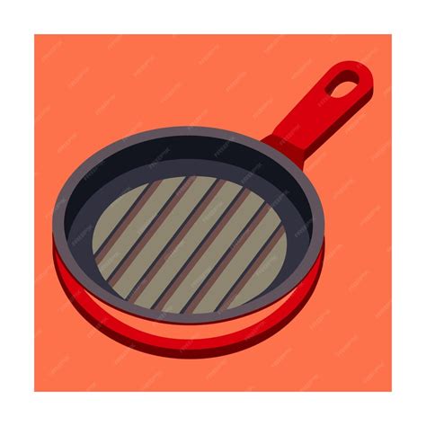 A Red Pan With A Red Handle And A Black Handle That Says Pan Premium Ai Generated Vector