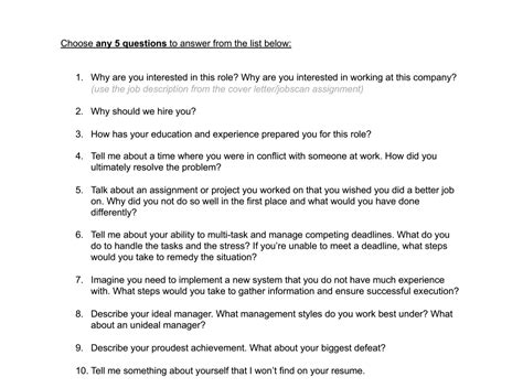 Solved Interview Questions Assignment 2c ﻿choose Any 5