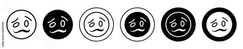 Woozy Icon Emoji Vector Tired Or Drunk Facial Expression Line Sign