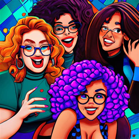 Multi Racial Group Of Girls 1990s Style Close Up Wearing · Creative Fabrica