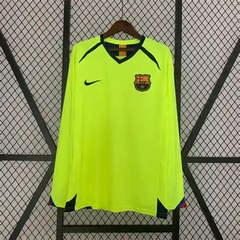 Retro 2005 06 Barcelona Long Sleeve Soccer Jersey Away Jersey