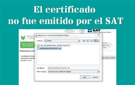 El Certificado No Fue Emitido Por El Sat Te 5 Soluciones