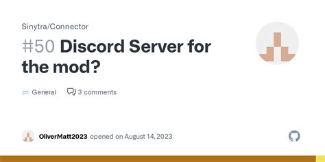 Discord Server For The Mod · Sinytra Connector · Discussion 50 · Github