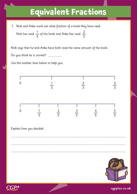 Equivalent Fractions — Number Line Problems Stretch Year 3 Cgp Plus