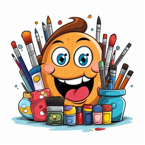 Premium Photo Arts And Crafts Emojis 2d Cartoon Vector Illustration On W