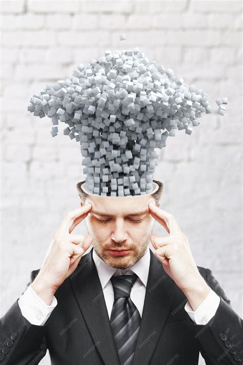 Premium Photo Thoughtful Man With Exploded Brain