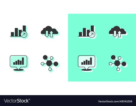 Set Mind Map Infographic Financial Growth Pie Vector Image