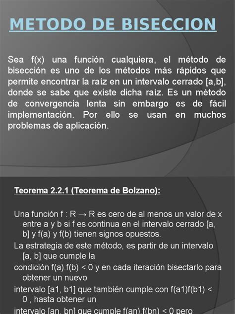 Metodo De Biseccion Pdf Conceptos Matemáticos Programación De Computadoras