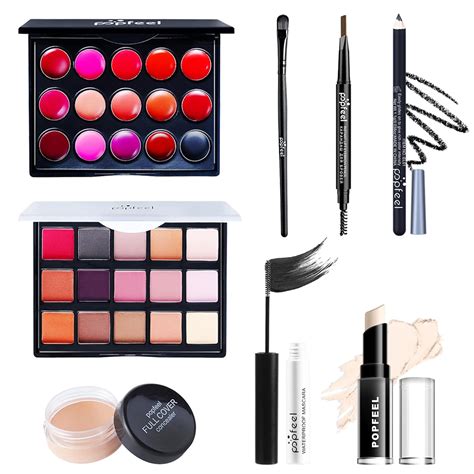 Mknzome 8st Schminkkasten Make Up Set Professionelles Reisen Schmink Set Mit Lidschatten