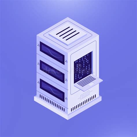 Computer Server Rack Isometric 3d Icon Stock Vector Illustration Of Server Object 106265530