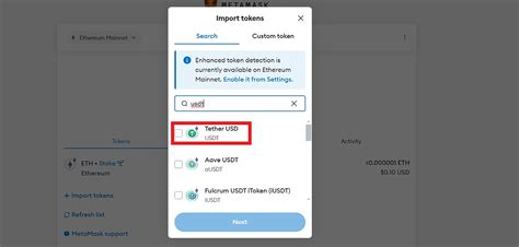 how to add usdt to metamask coingecko