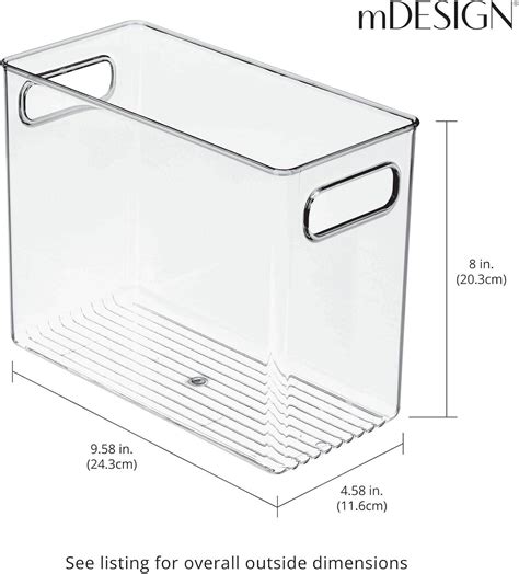 Mdesign Plastic Tall Food Storage Organization Container Bin With