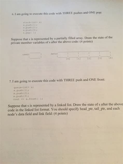 Solved I Am Going To Execute This Code With THREE Pushes Chegg