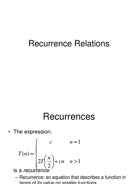 7 recurrence relations pdf recurrence relation recursion