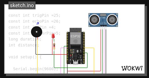 Ultrasonic Sensors With Buzzer And Wokwi Esp32 Stm32 Arduino Simulator Ultrasonic Sensors With Buzzer And Wokwi Esp32 Stm32 Arduino Simulator