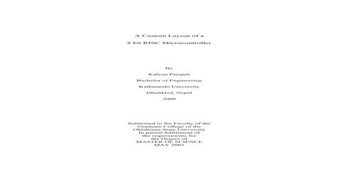 A Custom Layout Of A 8 Bit Risc Microcontrollerdigitallibraryokstate