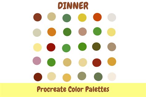 Dinner Meal Food Color Palette Procreate Afbeelding Door