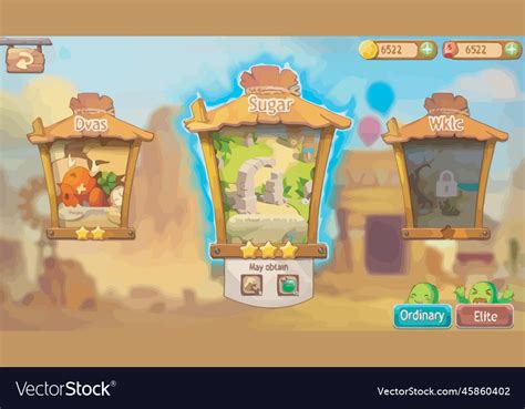 Complete Set Of Level Button Game Ui Pop Up Icon Vector Image