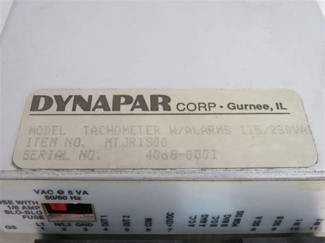 Dynapar Mtjr1s00 Tachometer Rate Indicatorcontroller 5 Digit Led 115230v Used Industrial