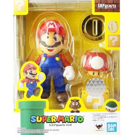 Bandai Tamashii Nations S H Figuarts Mario New Package Ver Super Mario Shf Action Figure Toy