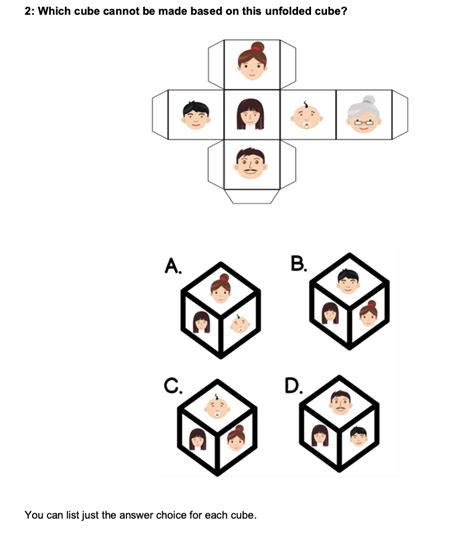 Solved 2 Which Cube Cannot Be Made Based On This Unfolded