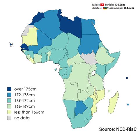 Average Male Height In Africa Maps On The Web
