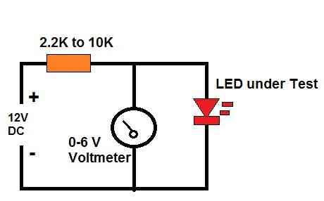 Simple LED Forward Voltage Drop Tester Circuit Homemade Circuit Projects