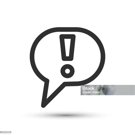 Exclamation Mark In Bubble Icon In Flat Style Vector An Idea Symbol For Your Web Site Design