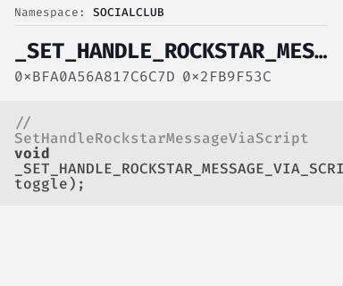 SetHandleRockstarMessageViaScript FiveM Natives Cfx Re Docs