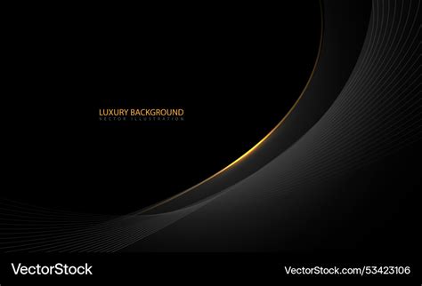Abstract Black Gold Line Dynamic Luxury Curve Vector Image