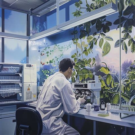 Geneticist Working In Rural Genetics Lab Premium Ai Generated Image