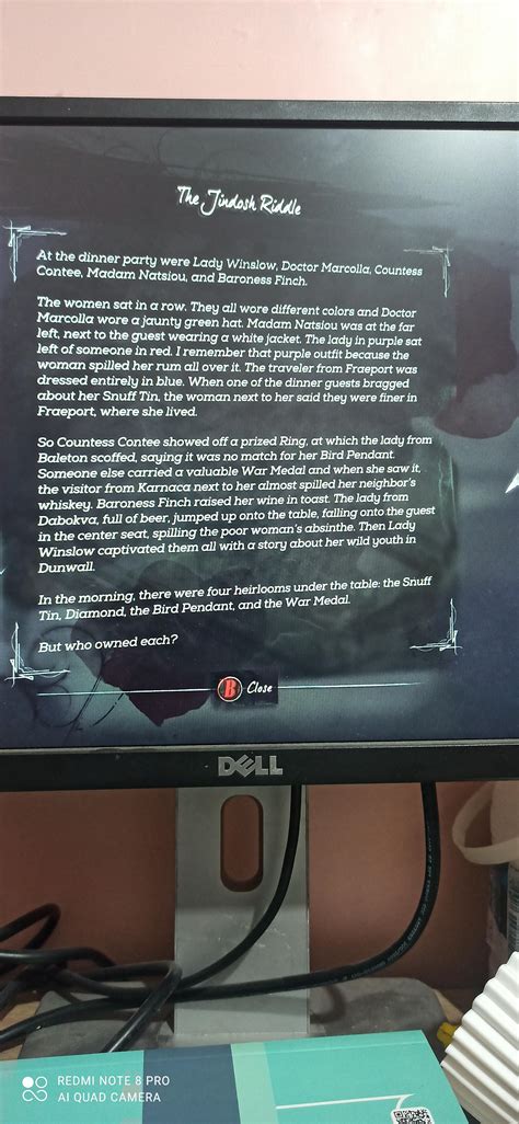 Good People Slove This Jindosh Riddle For Me Pls Rdishonored