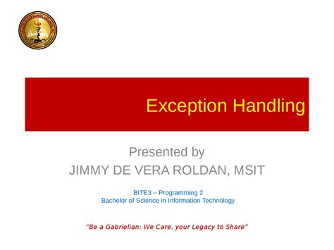 Exception Handling In Java Slides Java Programming Docsity