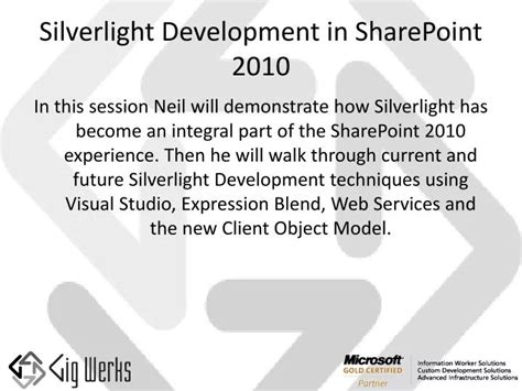 Ppt Silverlight Development In Sharepoint 2010 Powerpoint Presentation Id538300