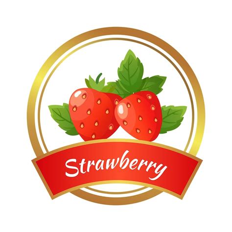Premium Vector Strawberry Jam Label Berries Marmalade Jar Sticker
