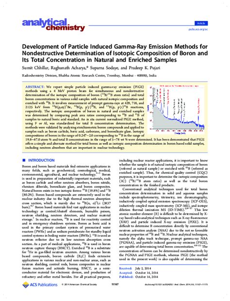 Pdf Development Of Particle Induced Gamma Ray Emission Methods For