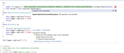 Vs Debugger Would Stop On Handled Exception If Justmycode Debugger