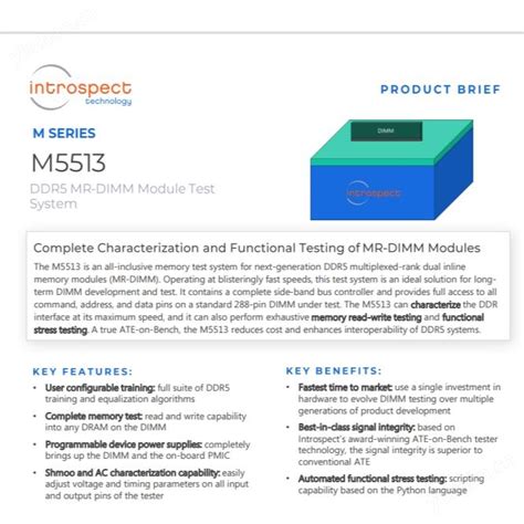 M5513 Ddr5 Mr Dimm测试系统 仪表网