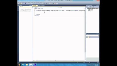 Visual Basic 2010 Tutorial 1 Hello World Youtube
