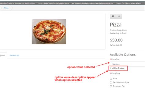 OpenCart Option Value Description OpenCart Option Value Description