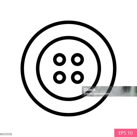 흰색 배경에 고립 된 웹 사이트 디자인 앱 Ui를위한 라인 스타일 디자인의 옷 버튼 벡터 아이콘 편집 가능한 스트로크 Eps 10 벡터 일러스트레이션 누름 버튼에 대한 스톡