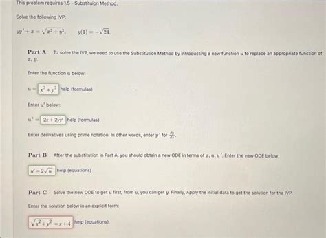 Solved This Problem Requires 15 Substituion Method Solve